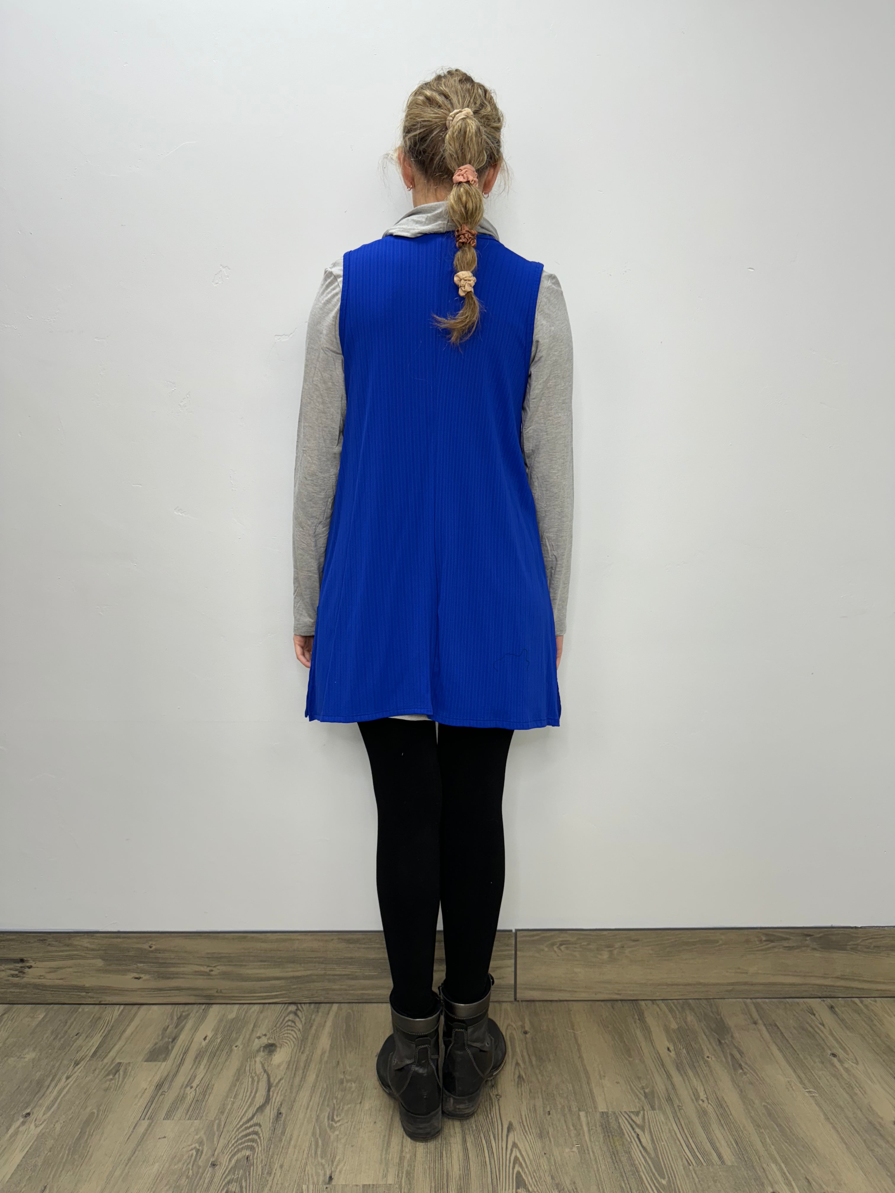 Modal One Button Vest with Pockets - Ribbed Royal – Twist Boutique