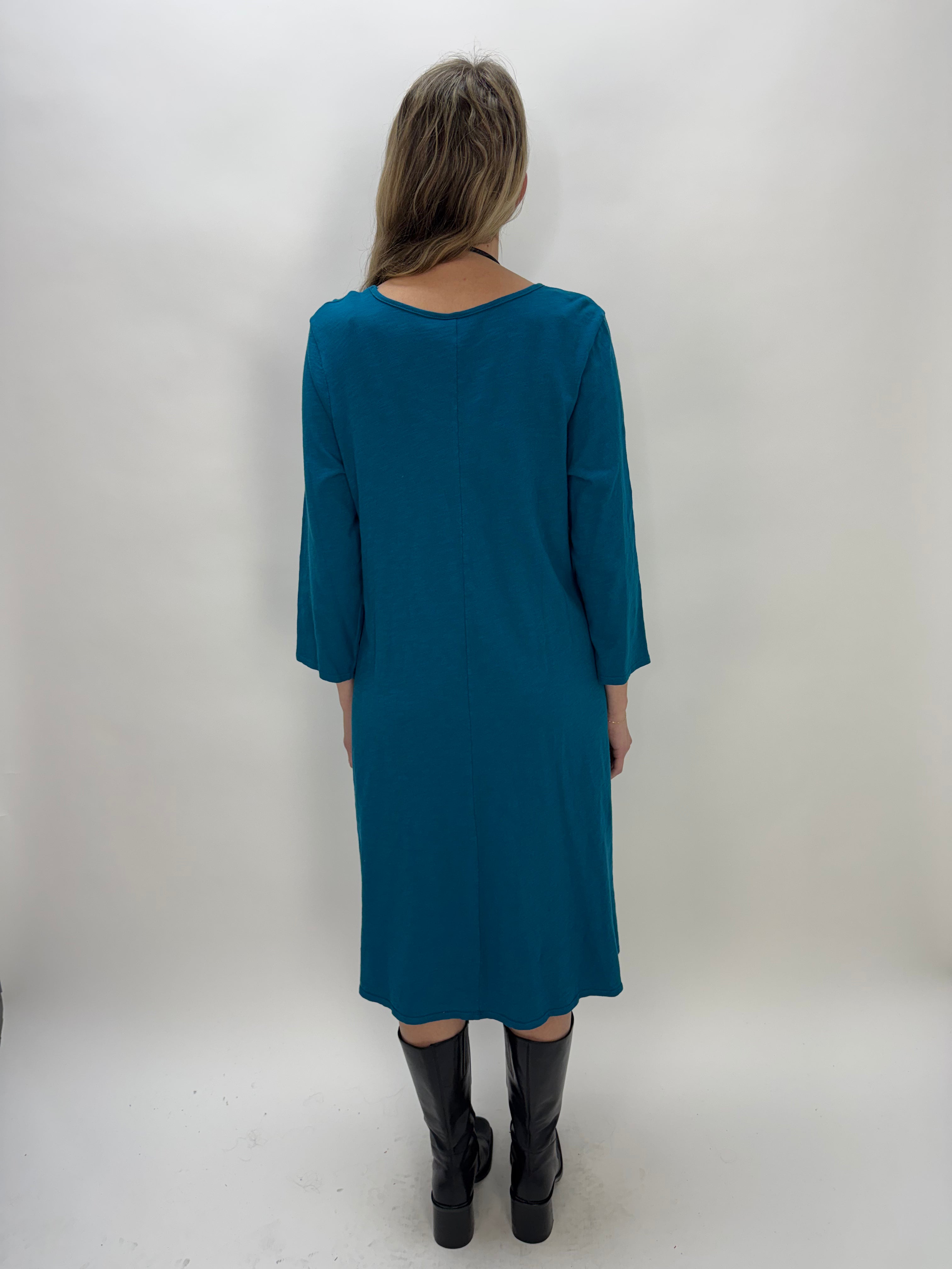 Azure Blue Cotton Tulip Dress with Pockets – Twist Boutique
