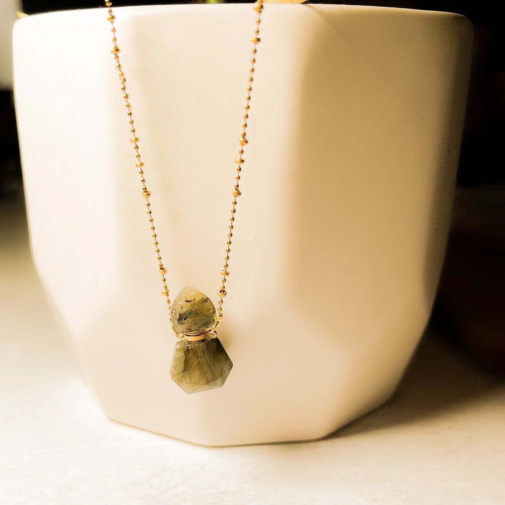 Labradorite Small Bottle Necklace – Twist Boutique