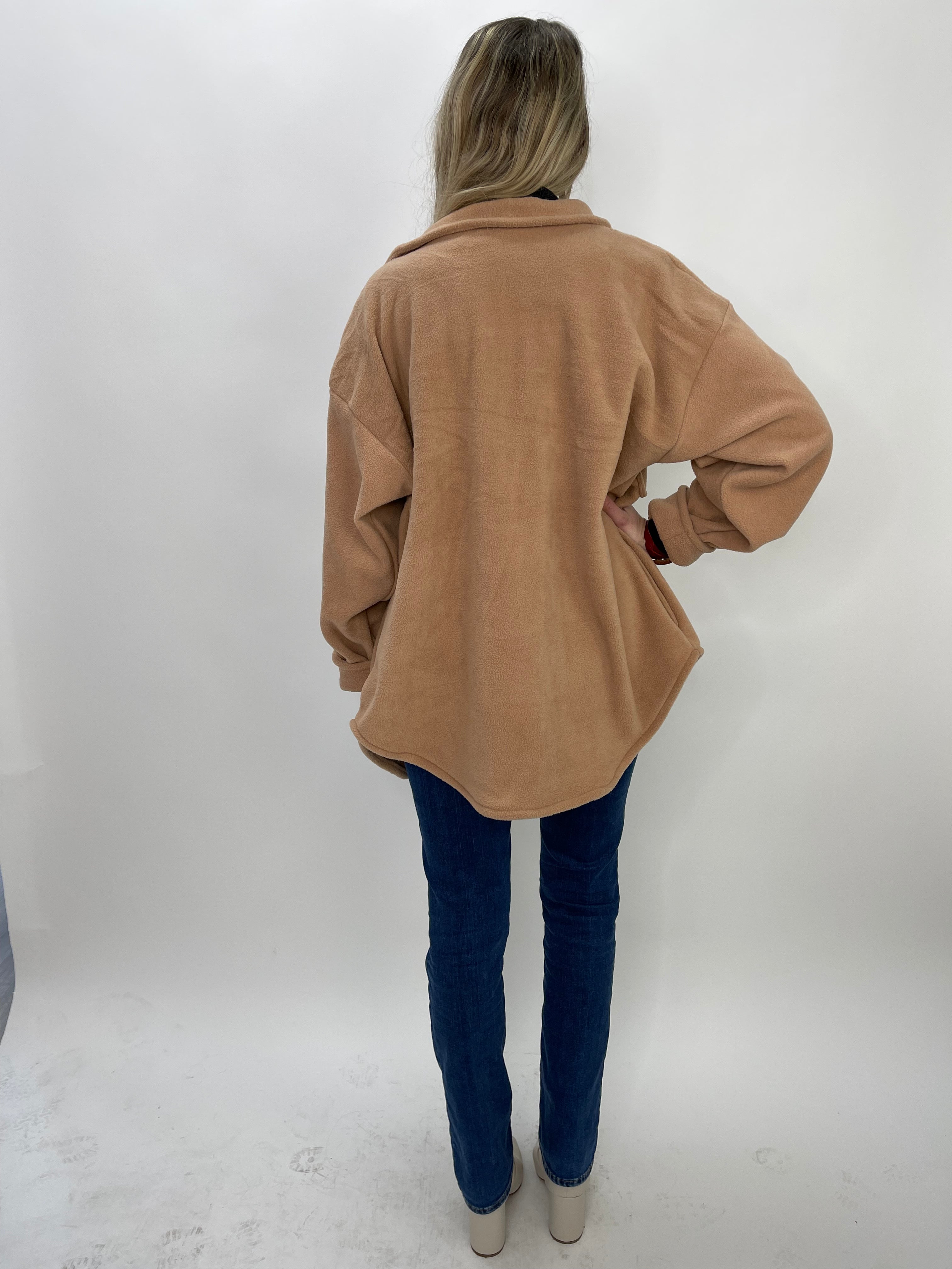 Tan Fleece Twist Shacket – Twist Boutique
